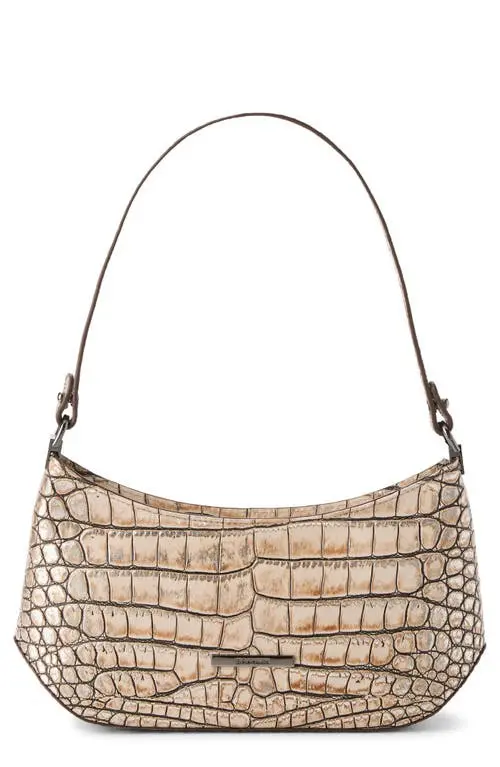 Brahmin Lilibeth Croc Embossed Leather Shoulder Bag - Fossilized