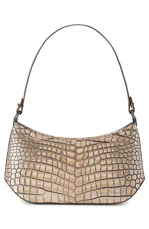 Brahmin Lilibeth Croc Embossed Leather Shoulder Bag - Fossilized