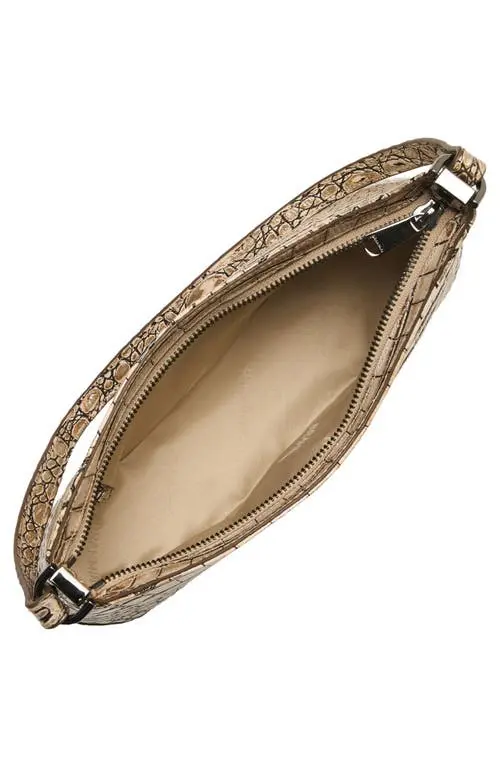 Brahmin Lilibeth Croc Embossed Leather Shoulder Bag - Fossilized