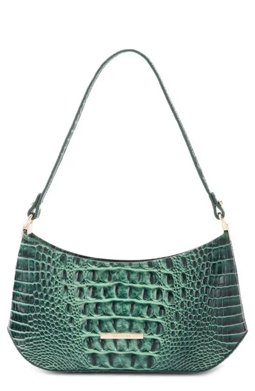 Brahmin Lilibeth Croc Embossed Leather Shoulder Bag - Pine