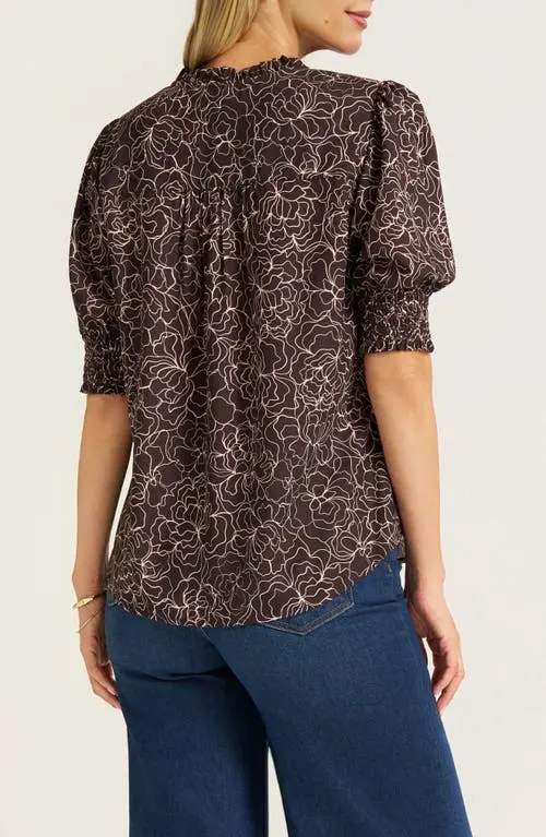 Matty M. Tala Print Pleated Top