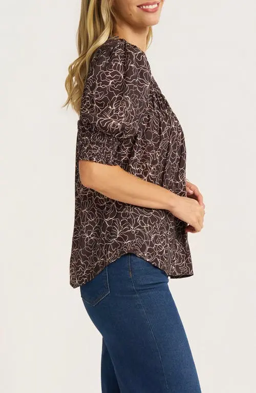 Matty M. Tala Print Pleated Top