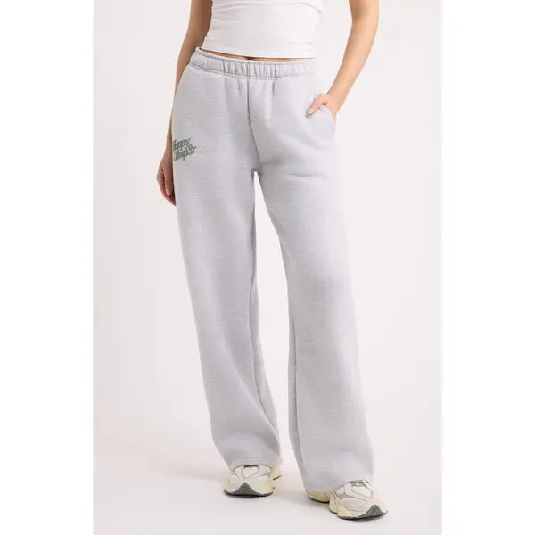 HAPPY CAMP3R Puff Series Wide Leg Sweatpants - Heather Gray