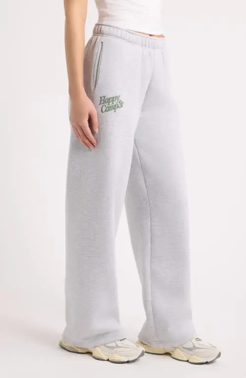 HAPPY CAMP3R Puff Series Wide Leg Sweatpants - Heather Gray