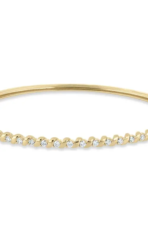 Bony Levy Florentine 18k Gold Diamond Bangle Bracelet