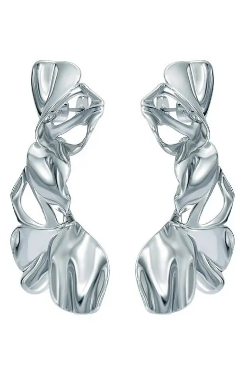 Ted Baker London Leighanna Abstract Leaf Drop Earrings - Silver Tone