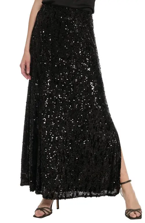 Maggy London Sequin Side Slit Skirt
