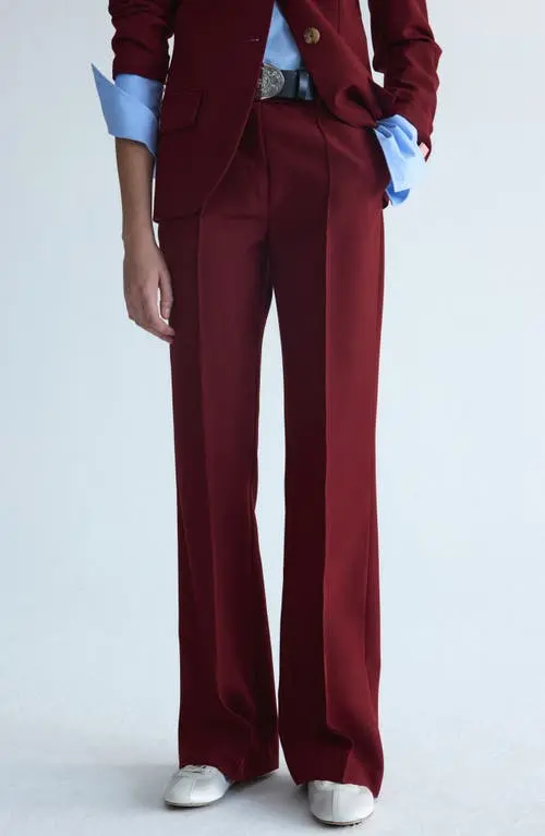 Mango Wool Blend Straight Leg Suit Pants