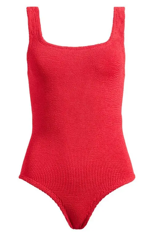 Hunza G Square Neck One-piece Swimsuit - Red