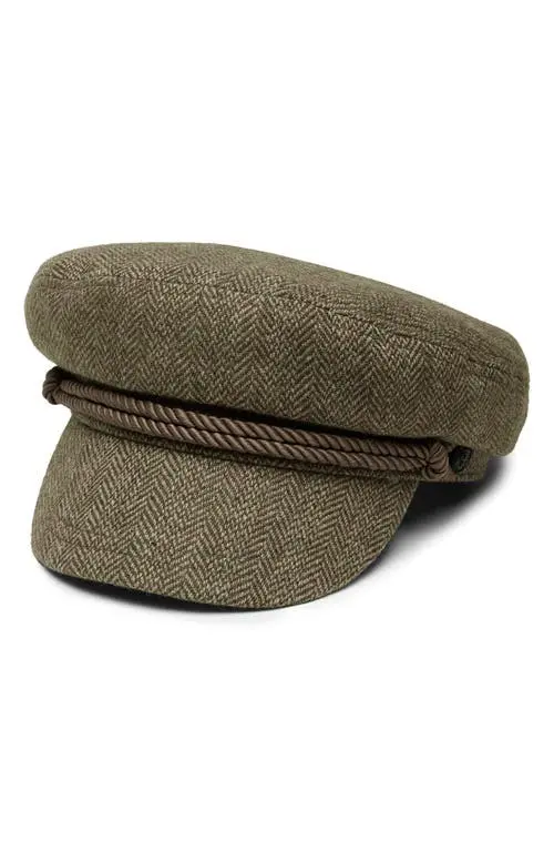 WYETH Blair Herringbone Wool Fisherman Cap - Olive