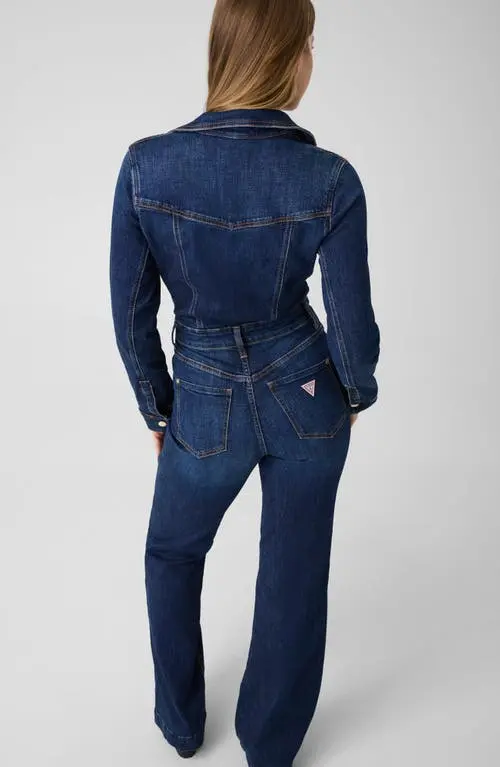 Guess Carrie Long Sleeve Denim Jumpsuit