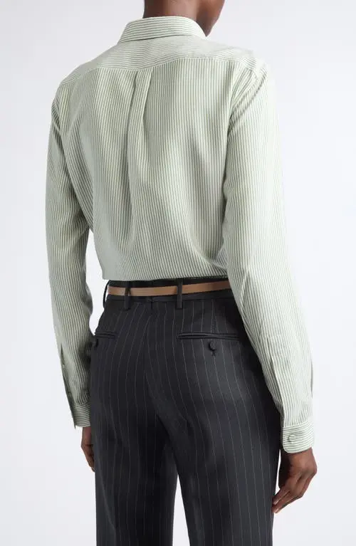 TOM FORD Stripe Silk Button-up Shirt