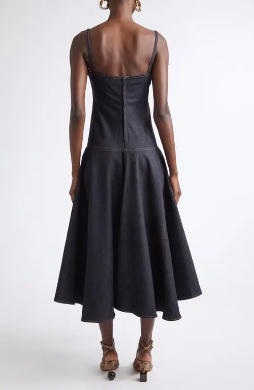 Jacquemus La Robe De-nimes Pina Denim Midi Dress - Dark Navy