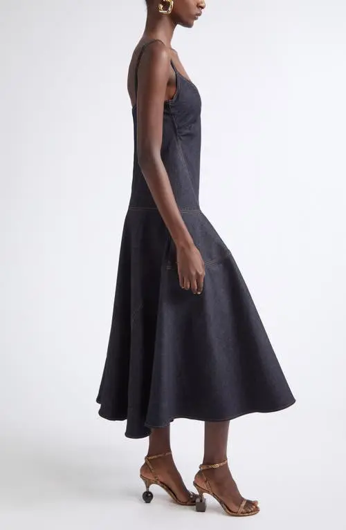 Jacquemus La Robe De-nimes Pina Denim Midi Dress - Dark Navy