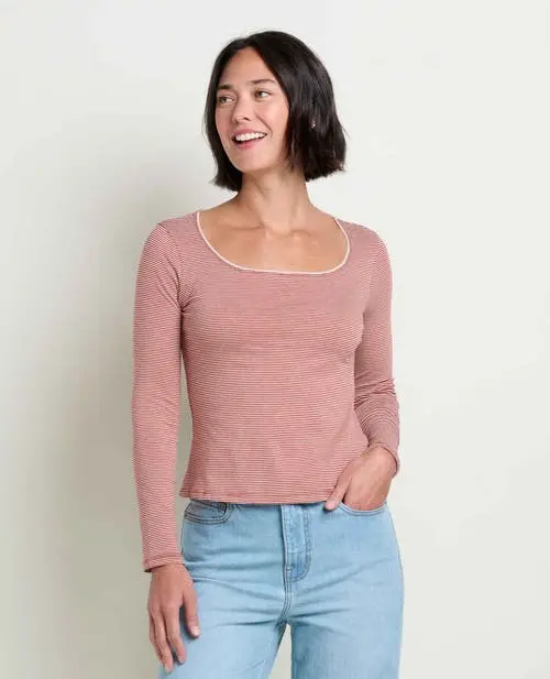 TOAD & CO Rosalie Square Neck Long Sleeve Tee - Campfire Pattern
