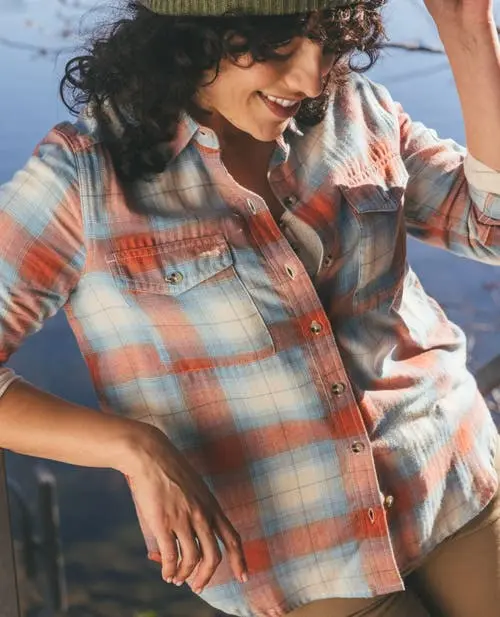TOAD & CO Re-form Long Sleeve Shirt - Almond Pattern