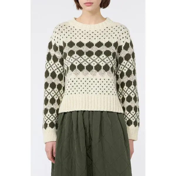 Max Mara Geometric Virgin Wool Blend Sweater