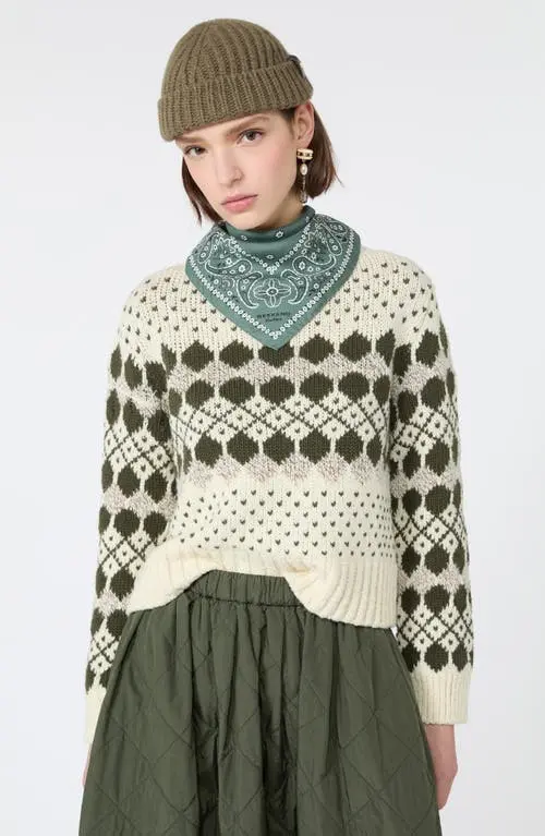 Max Mara Geometric Virgin Wool Blend Sweater