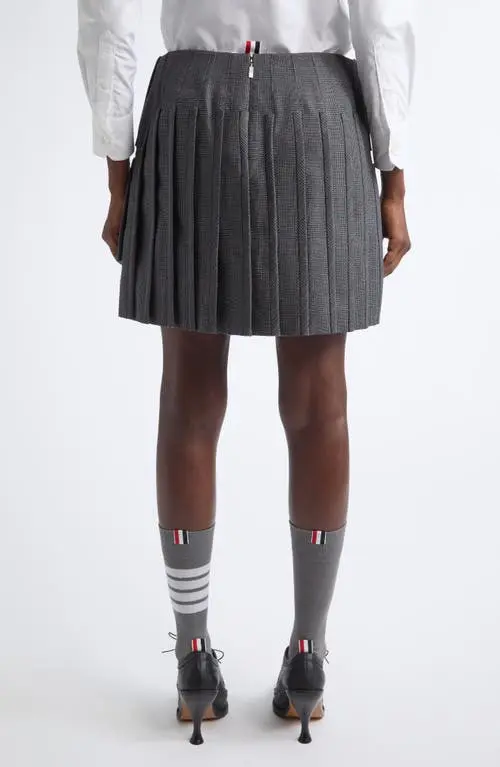Thom Browne Plaid Low Rise Pleated Miniskirt