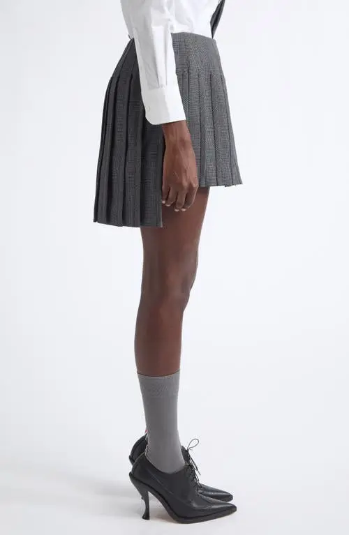 Thom Browne Plaid Low Rise Pleated Miniskirt