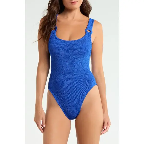 Hunza G Domino Coverage One-piece Swimsuit - Royal Blue