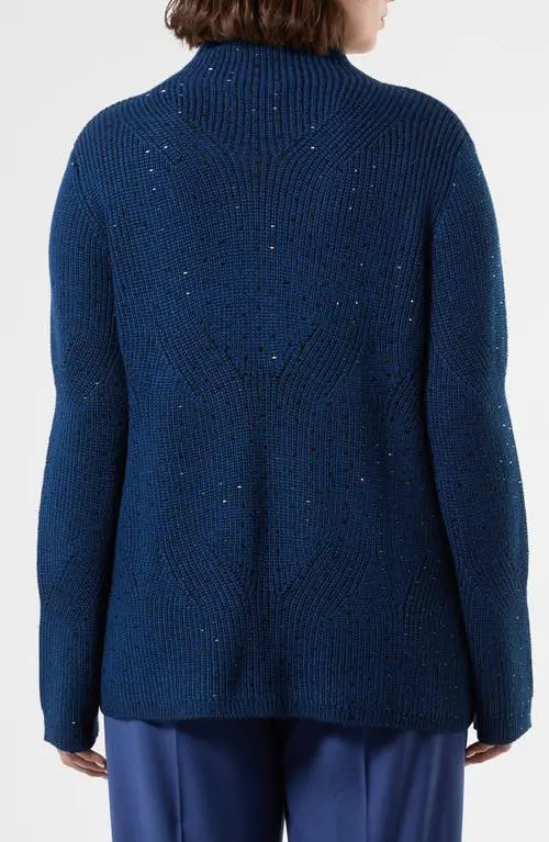 Marina Rinaldi Campale Beaded Mock Neck Sweater