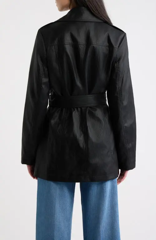 Michael Kors Faux Leather Trench Coat