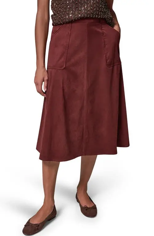 Donna Karan New York Faux Suede Patch Pocket Skirt
