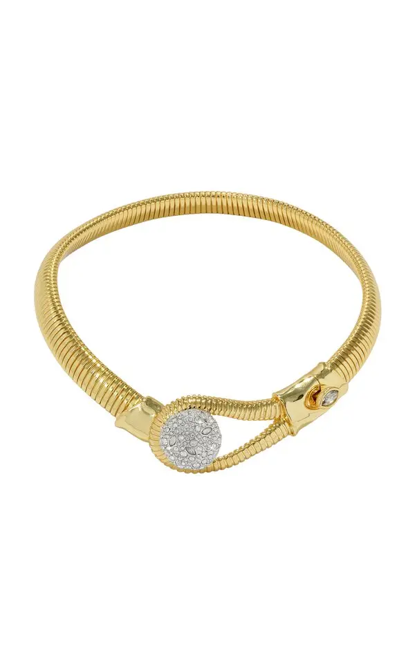 Alexis Bittar Solanales 14k -plated Crystal Pebble Collar Necklace