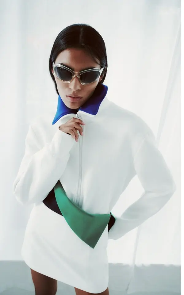 LII Reversible High-neck Jersey Jacket - White