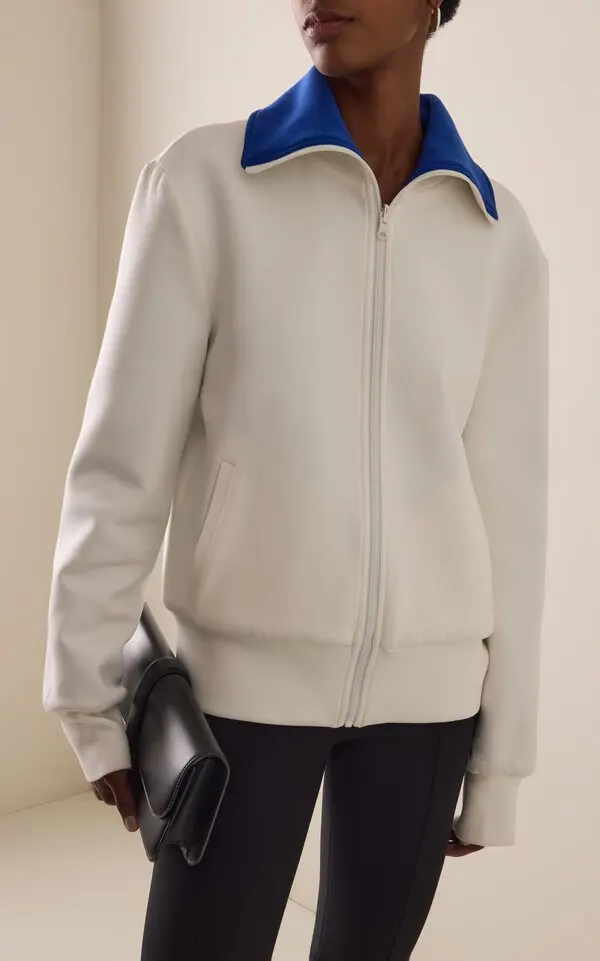 LII Reversible High-neck Jersey Jacket - White