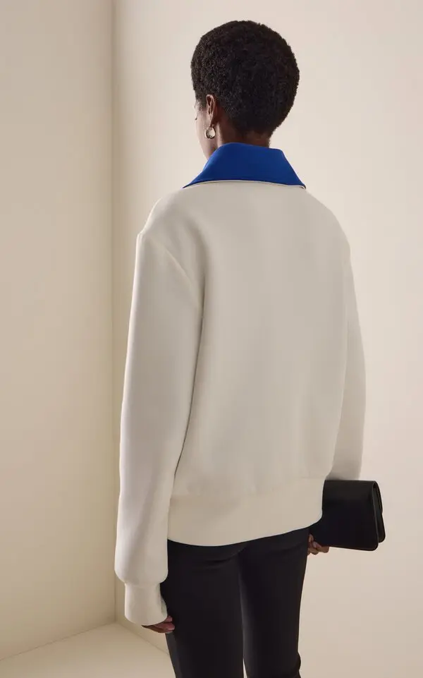 LII Reversible High-neck Jersey Jacket - White
