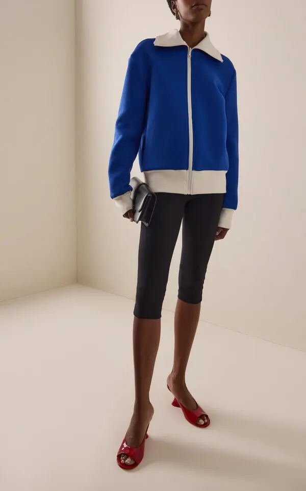 LII Reversible High-neck Jersey Jacket - White