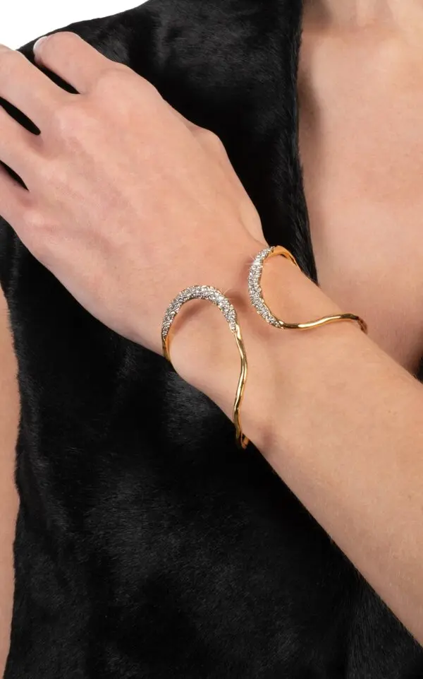 Alexis Bittar Solanales 14k -plated Crystal Cuff Bracelet