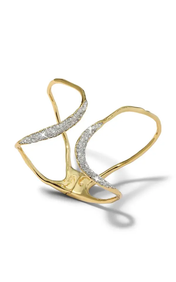 Alexis Bittar Solanales 14k -plated Crystal Cuff Bracelet