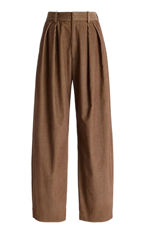 KALLMEYER Joel Pleated Cotton Wide-leg Pants