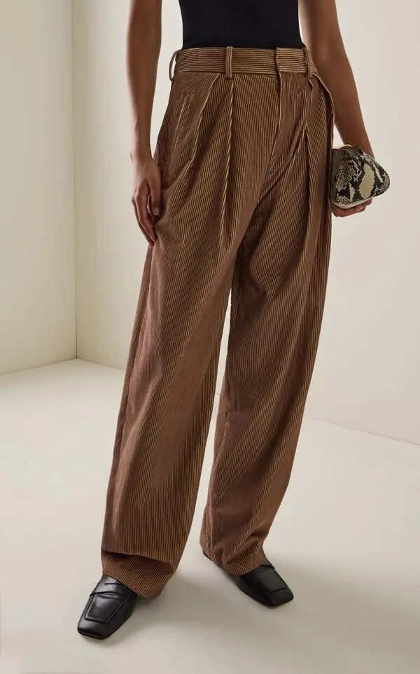 KALLMEYER Joel Pleated Cotton Wide-leg Pants