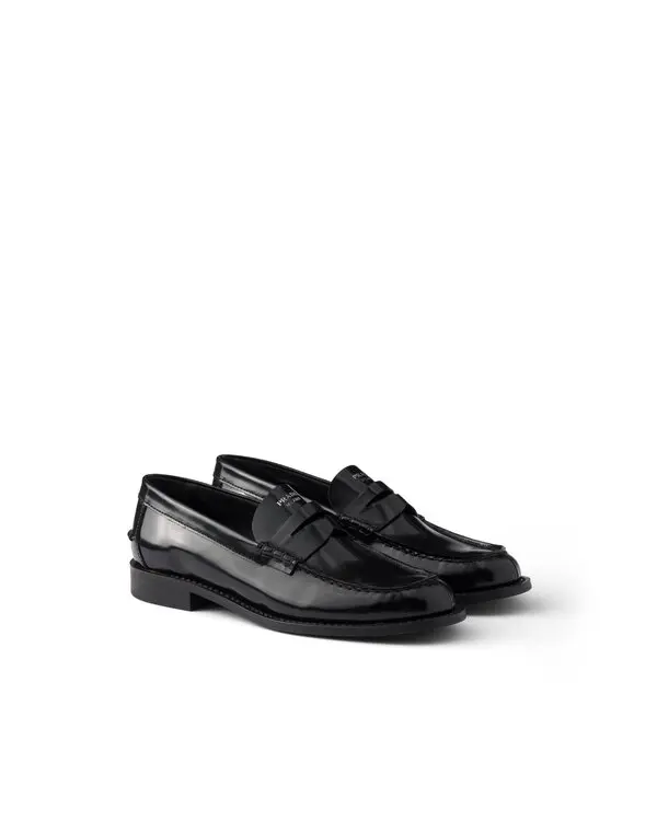 Prada Brushed Leather Loafers