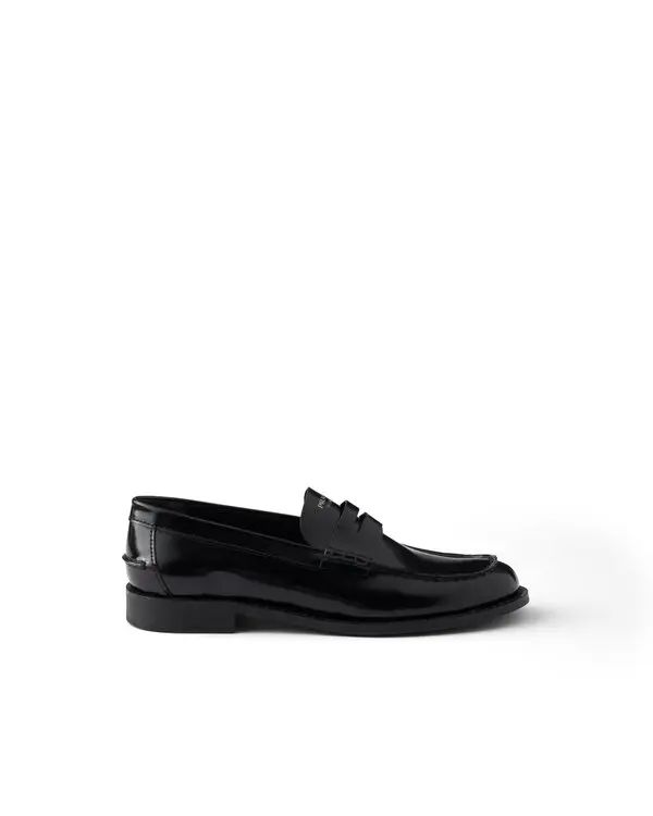 Prada Brushed Leather Loafers