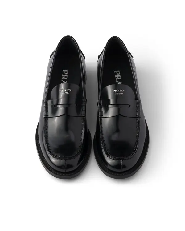 Prada Brushed Leather Loafers