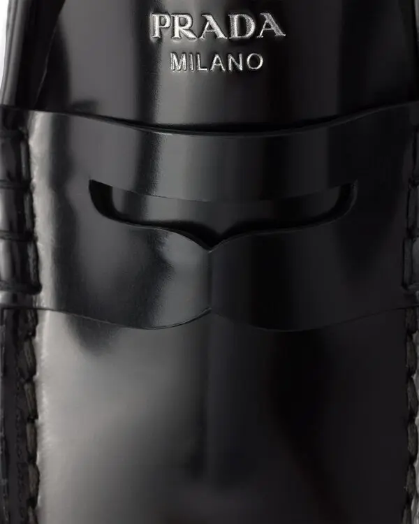 Prada Brushed Leather Loafers