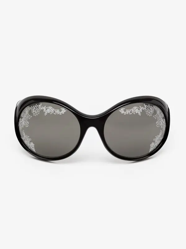 Alexander McQueen Kate Round Sunglasses - Black