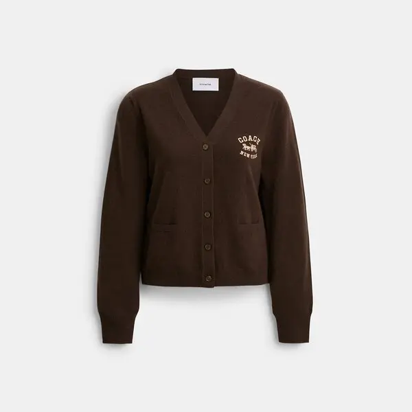 COACH Fine Cashmere Cardigan - Brown