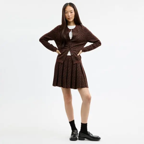 COACH Signature Button Down Cardigan