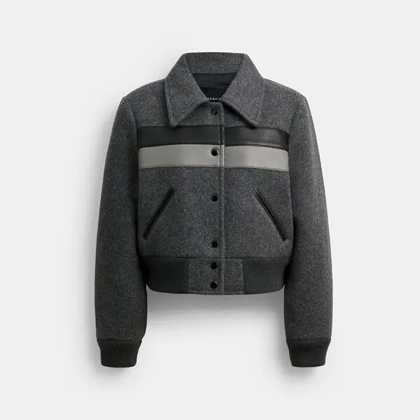 COACH Wool Leather Varsity Jacket
