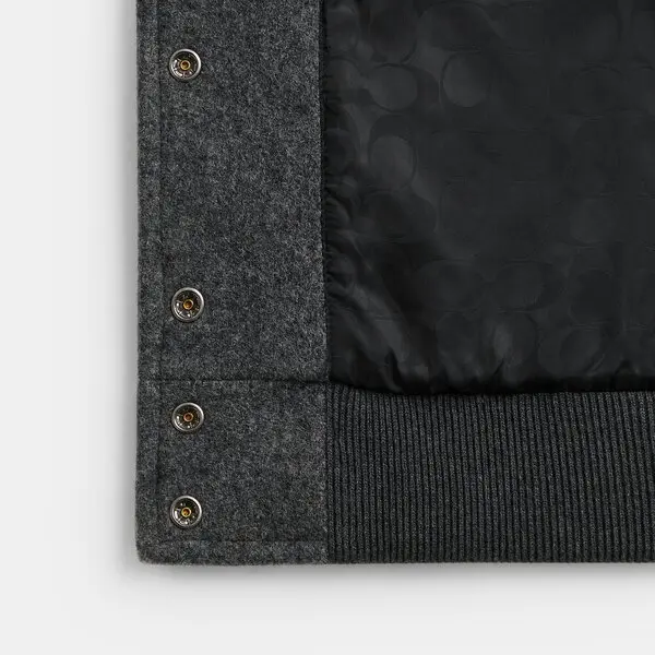 COACH Wool Leather Varsity Jacket