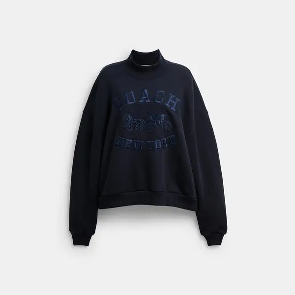 COACH Horse And Carriage Mockneck Sweatshirt - Navy