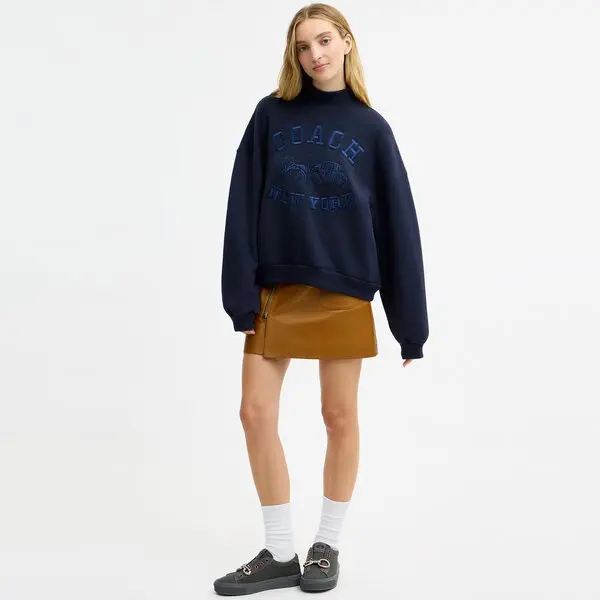 COACH Horse And Carriage Mockneck Sweatshirt - Navy