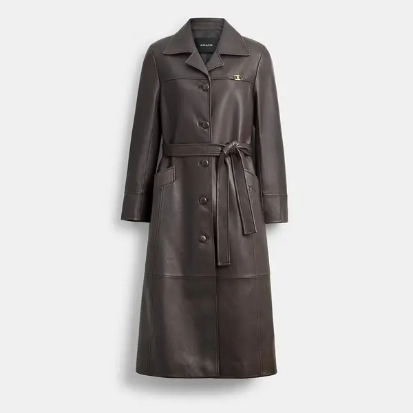 COACH Leather Trench