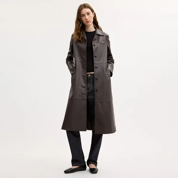 COACH Leather Trench